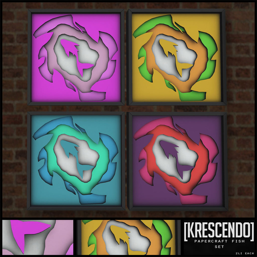 Second Life Marketplace - [Kres] Papercraft - Fish